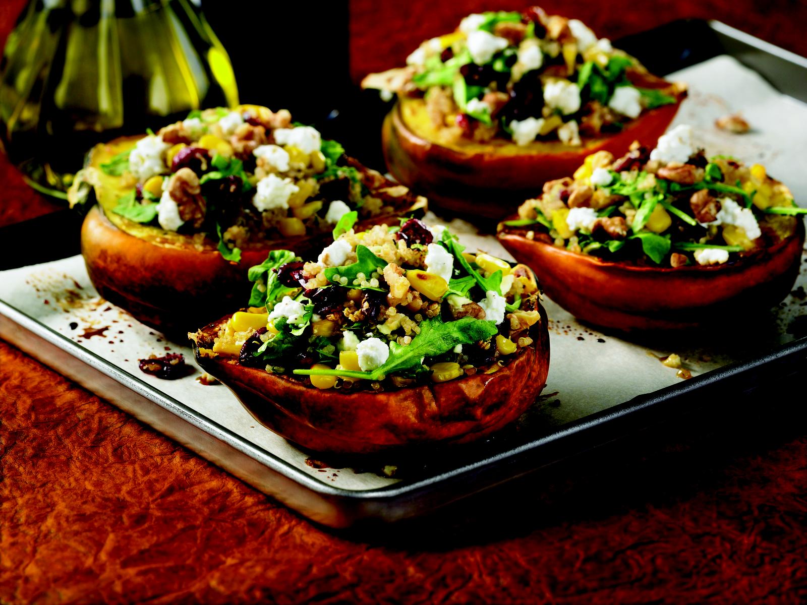 Courge poivrée farcie au quinoa