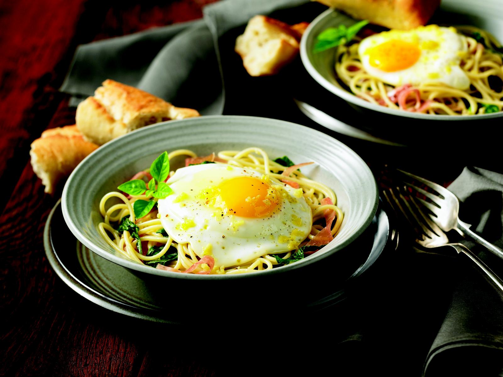 Fried Egg Pasta Supper