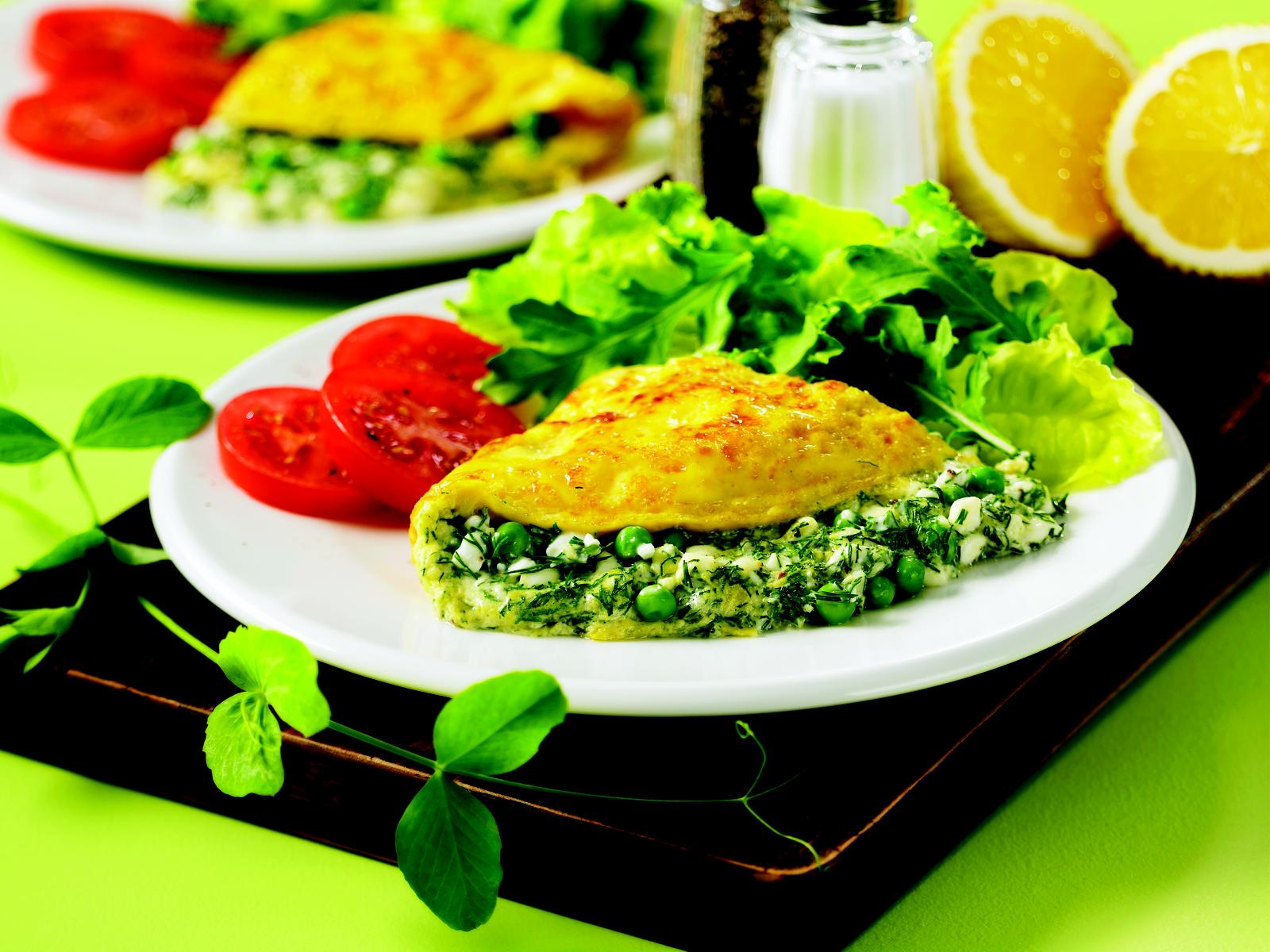 Springtime Cheese & Pea Omelette