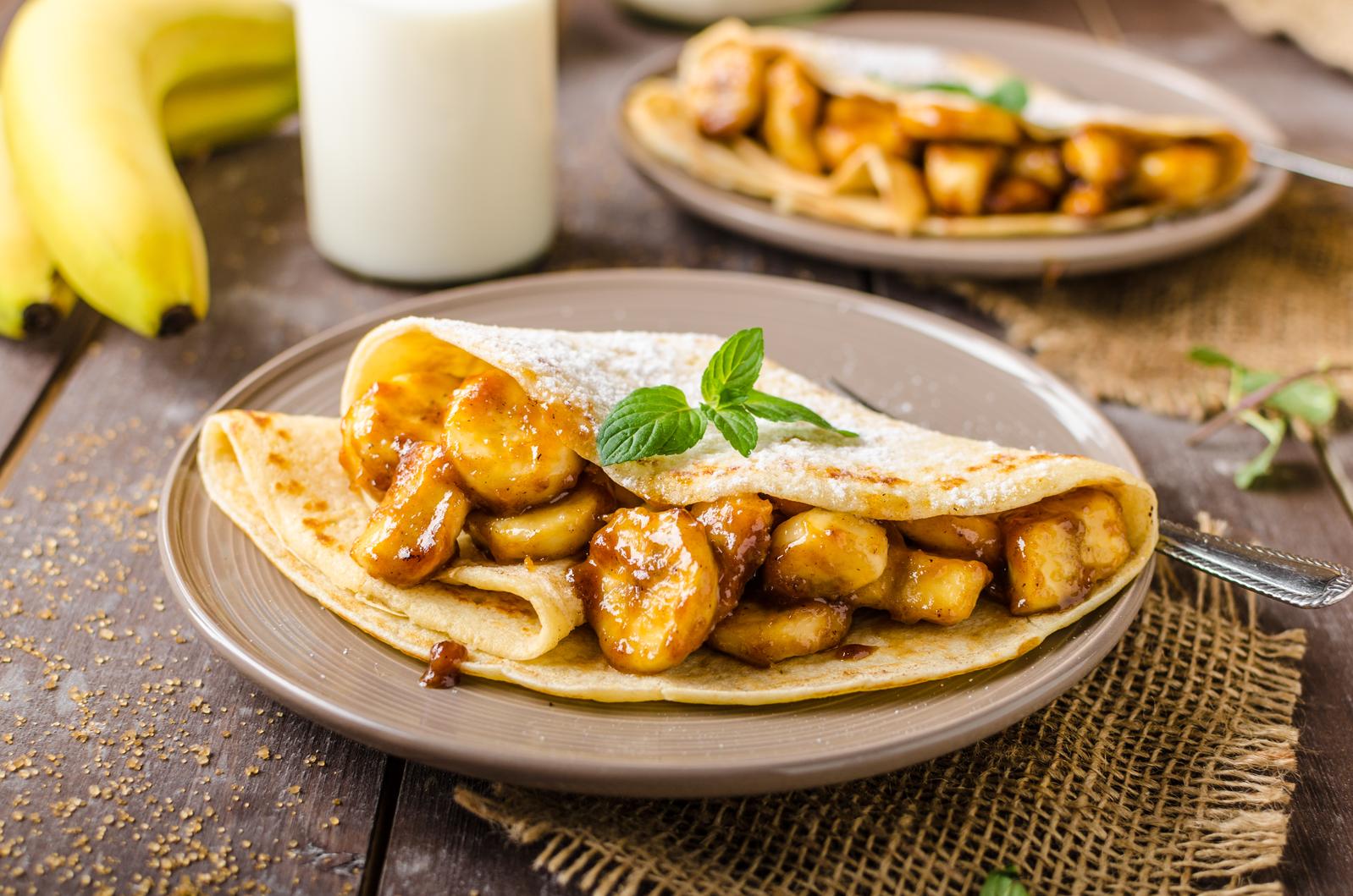 Banana Brulée Crepes with Mascarpone Creme