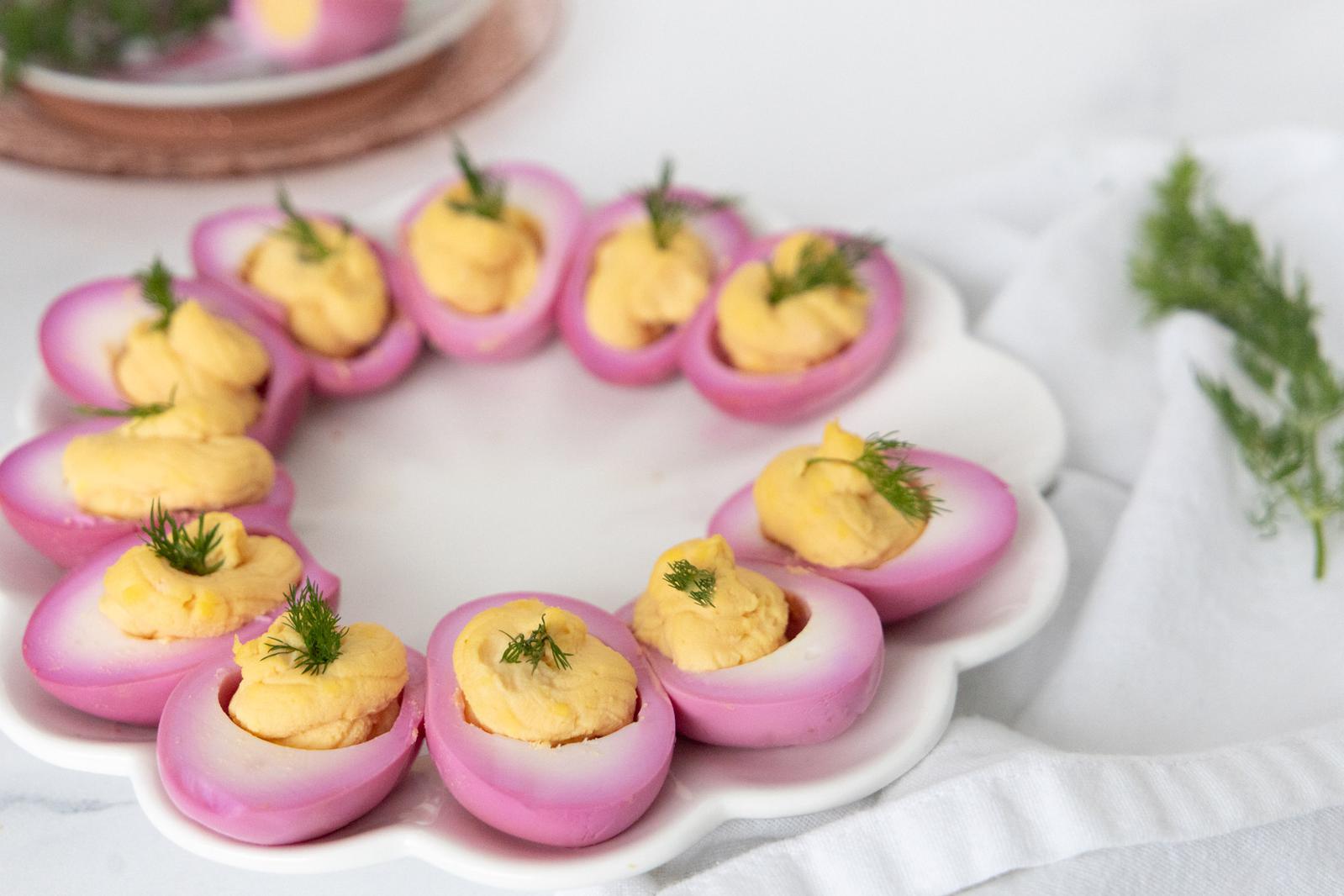 Pretty in Pink Devilled Eggs