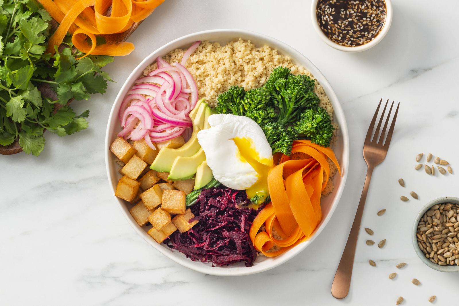 Buddha Bowl with Poached Egg