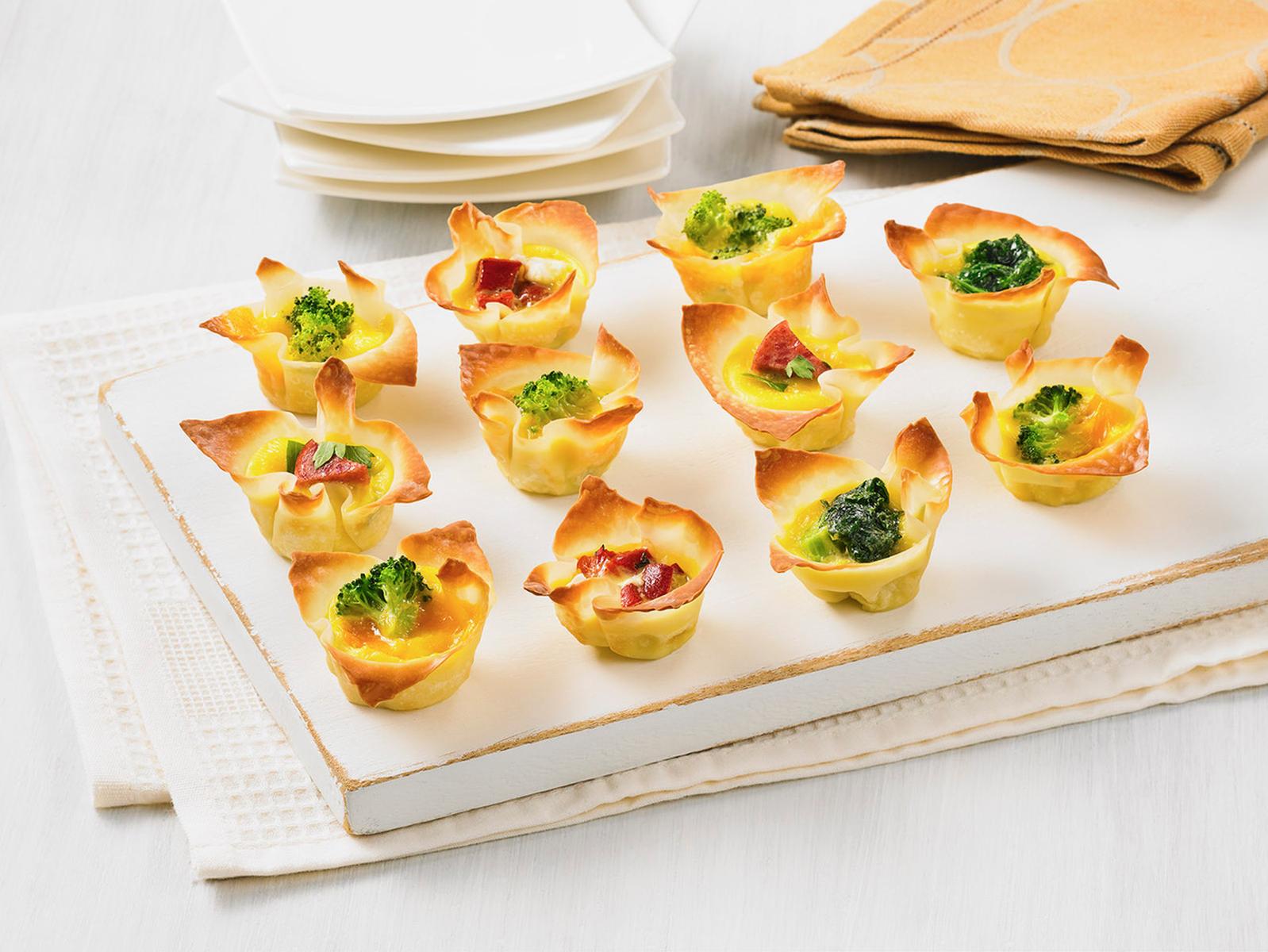 Easy Wonton Quiche Bites