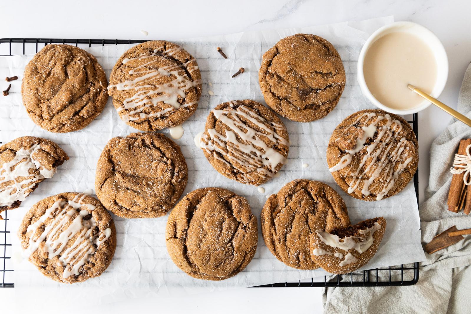 Gingerbread Latte Cookies with Browned Butter Glaze