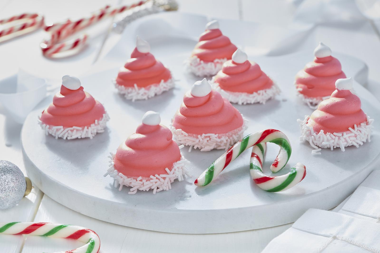 Meringue Santa Hats