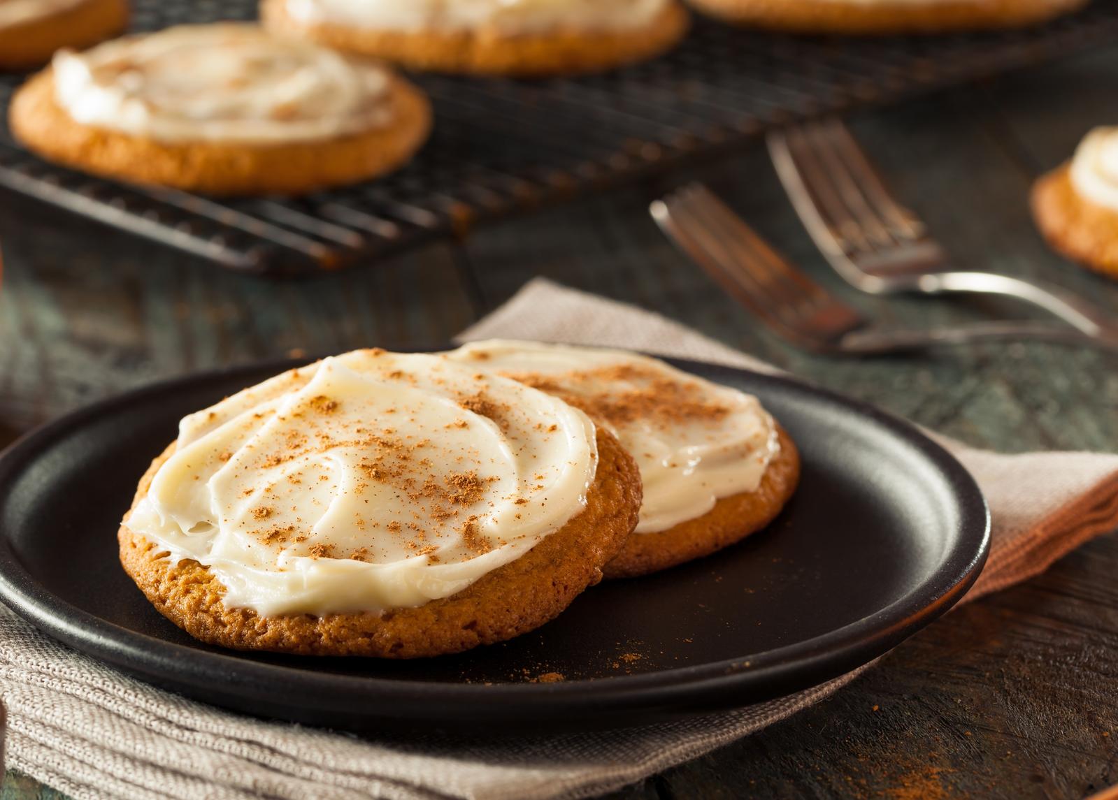 Pumpkin Spice Cookies with Cream Cheese Icing
