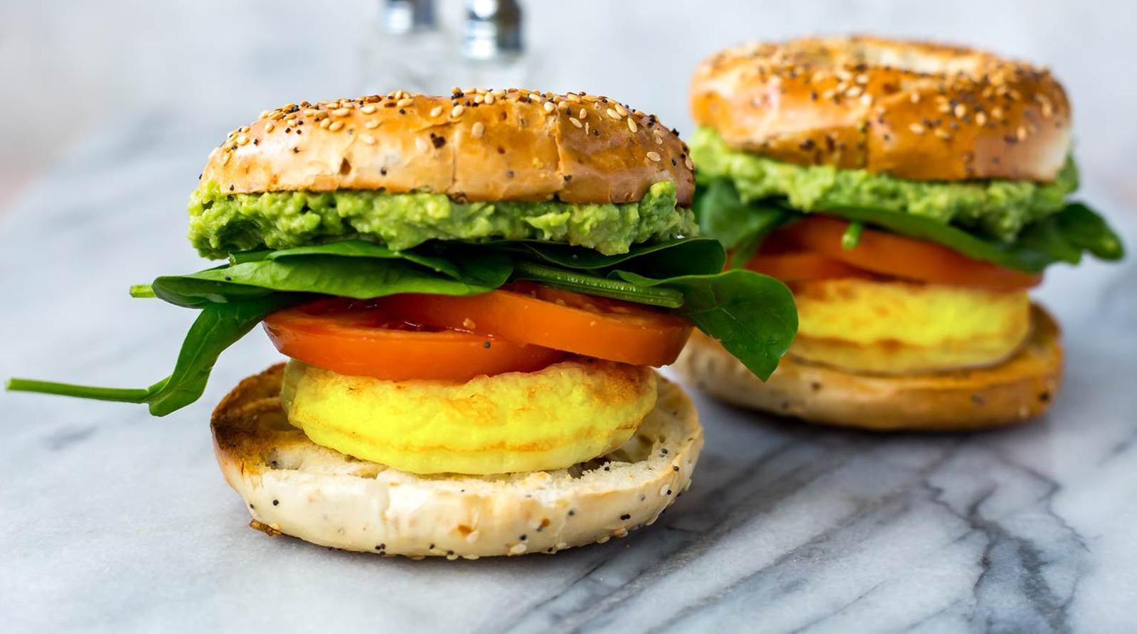 Simple Egg and Avocado Bagel